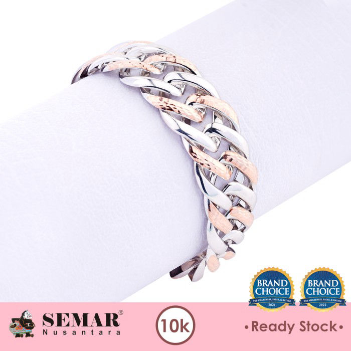 Gelang Emas Kayla Jollin White Rose Gold 10K Semar Nusantara | Lazada ...