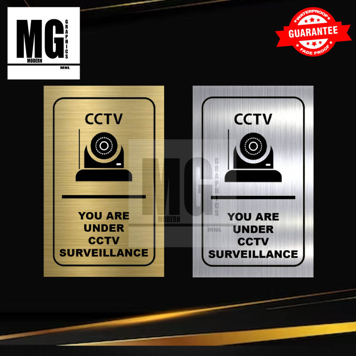 Modern Graphics CCTV Security Camera System Warning Sign Sticker ...