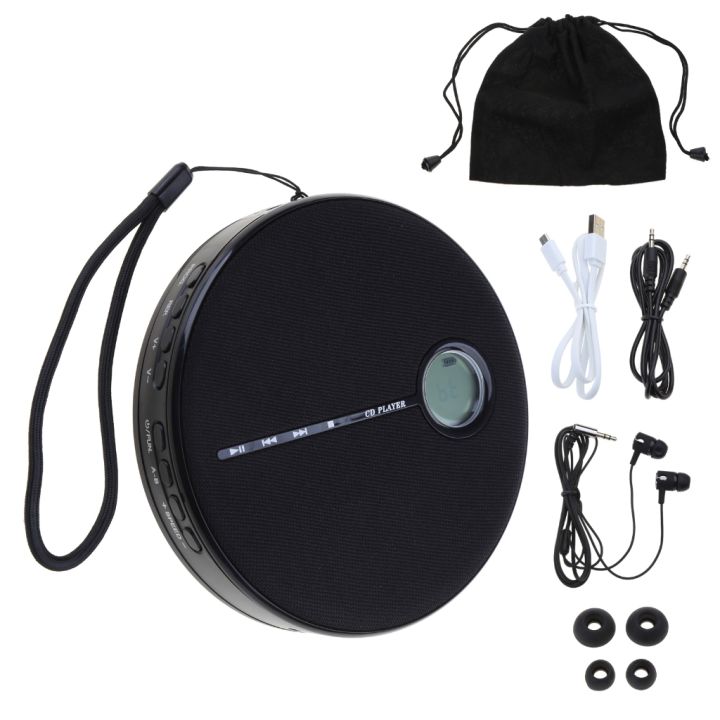 Player Bluetooth-compatible Discman Player Double Speaker LCD Display ...