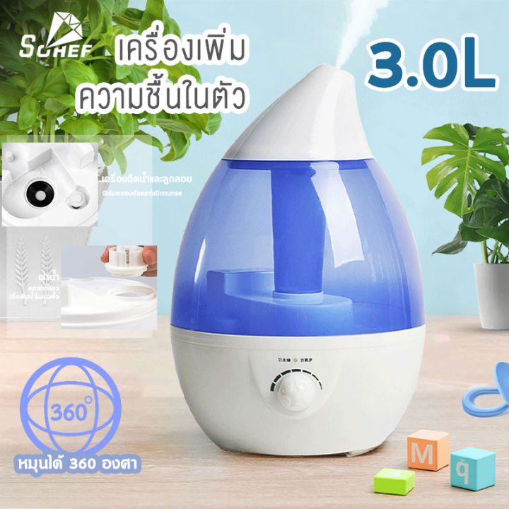 Sohef Mall Humidifier 3L เครื่องพ่นไอน้ำอโรม่าขนาดใหญ่ เครื่องทำ ...