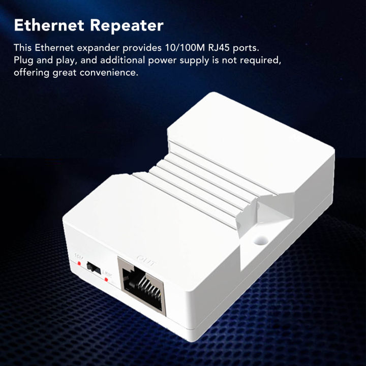 PoE Extender 1 In 1 Out 10/100Mbps RJ45 Ethernet Repeater for Switch ...