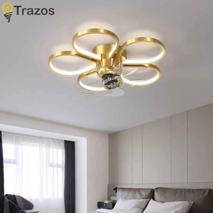 TRAZOS Modern Fan Light Nordic Led Minimalist Hall Ceiling Light ...