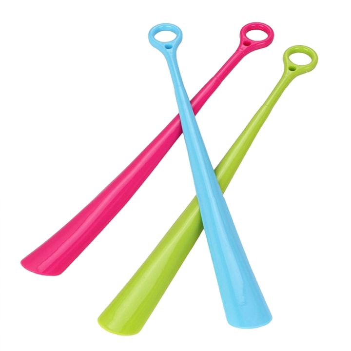 Plastic Long Shoehorn Lazy Shoe Helper Long Handle Shoes Lifter Pull ...
