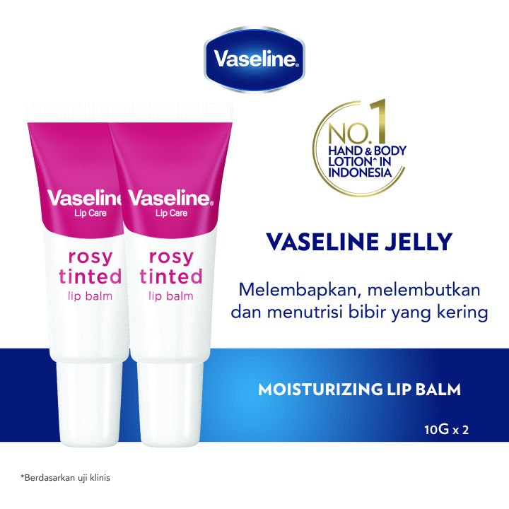 Vaseline Lip Care Tinted Lip Balm Rosy Tinted Pencerah Bibir 10 g x2 | Lazada Indonesia