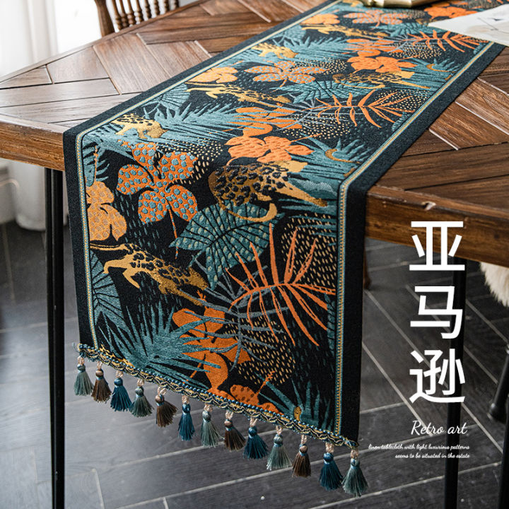 American Table Runner Sideboard Cabinet Cover Towel Tablecloth Long ...