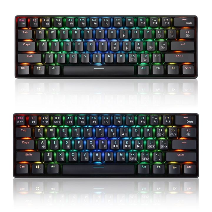 YK600 Mechanical Keyboard 61 Keys RGB Backlight 2.4G+ Wired Dual Mode ...