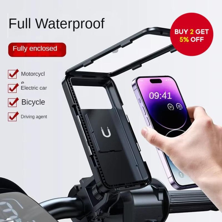 Universal Waterproof Bicycle Mobile Phone Holder Motorcycle Stands 360