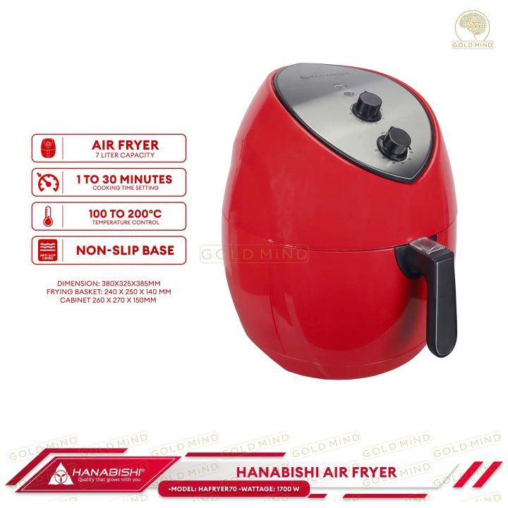 Hanabishi Air Fryer 7.0L Can Bake Roast and Fry Gold Mind Everyday Low Price Lazada Lazada PH