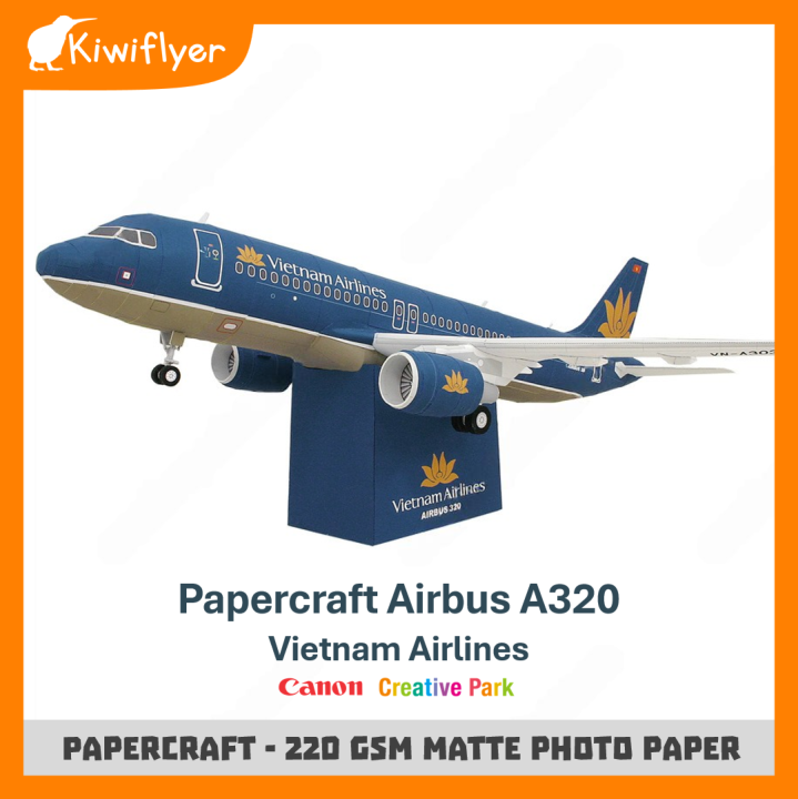 DIY Papercraft (Kertas lembaran pola) - Pesawat Airbus A320 Vietnam ...