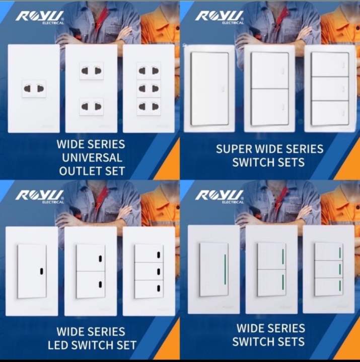 ROYU Wide Series 1,2,3 Gang Switch /Outlet | Lazada PH