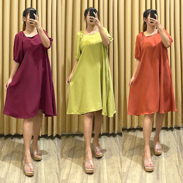 DASTER CRINKEL AIRFLOW KLOK A BESAR | DRESS FLARE SELUTUT | DRESS LEONA ...