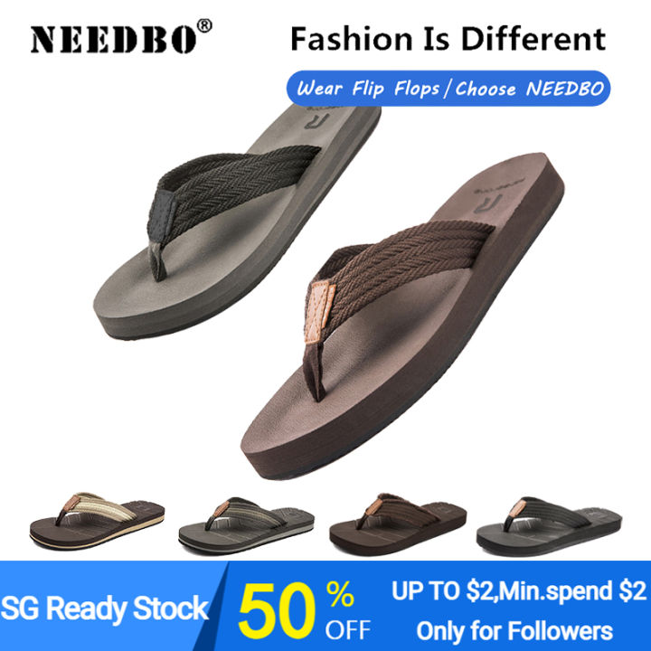 [Singapore Seller] NeedBo Men Flip Flops Men Slippers Shockproof Non ...