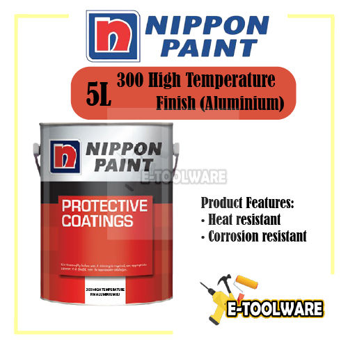 5L Nippon Paint (Aluminium) 300° Hi Temperature Paint Finish | Lazada