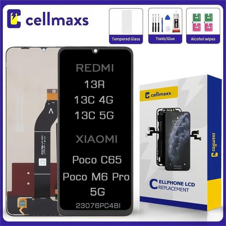 Cellmaxs For XIAOMI Poco C65 M6 Pro 5G REDMI 13R 13C 4G 5G LCD Touch Screen Replacement With ...