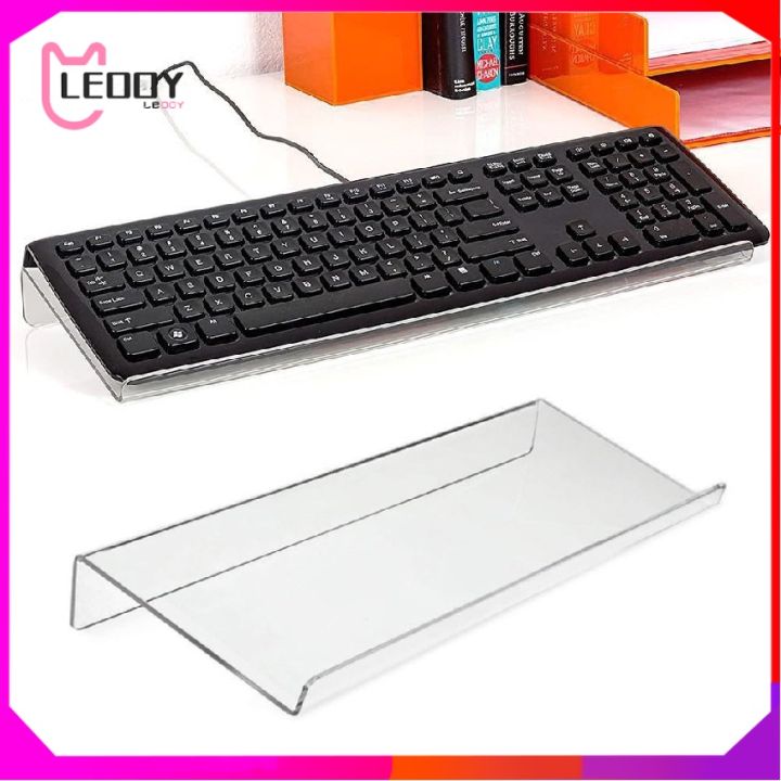 Office Home Acrylic Heighten Stand Computer Keyboard Tilted Transparent ...