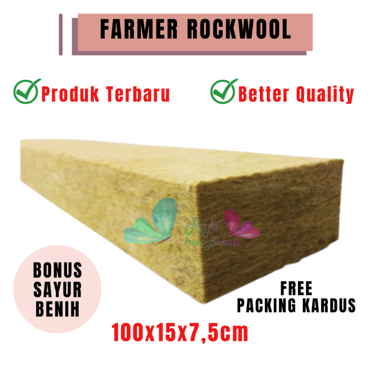 FARMER ROCKWOOL 1 Slab Media Tanam Hidroponik Hydroponic | Lazada Indonesia