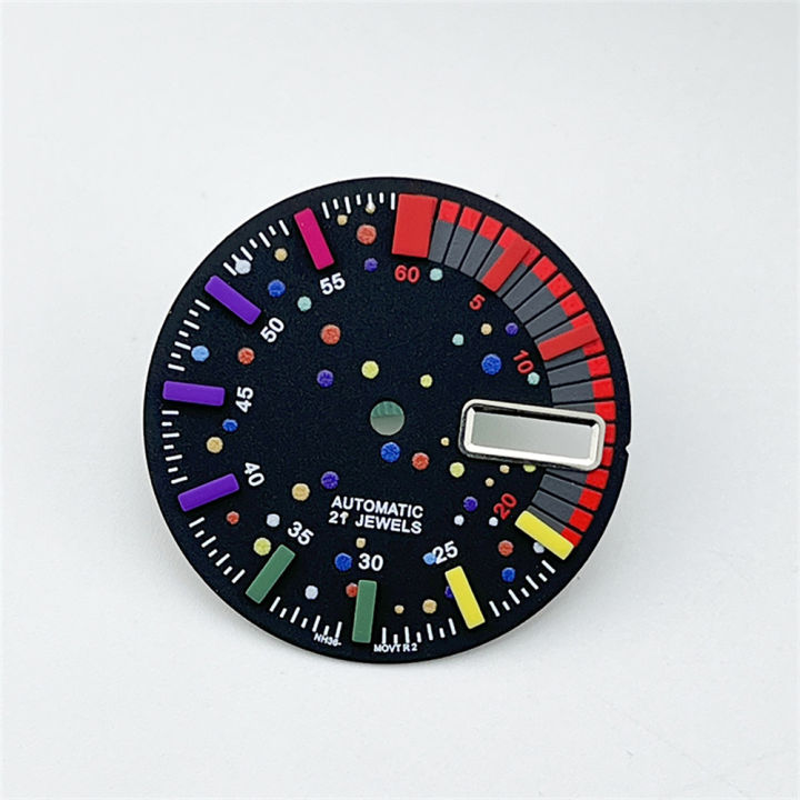28.5MM Watch Dial SK007 Colourful Dial Watch Accessories for NH36A/4R36 ...