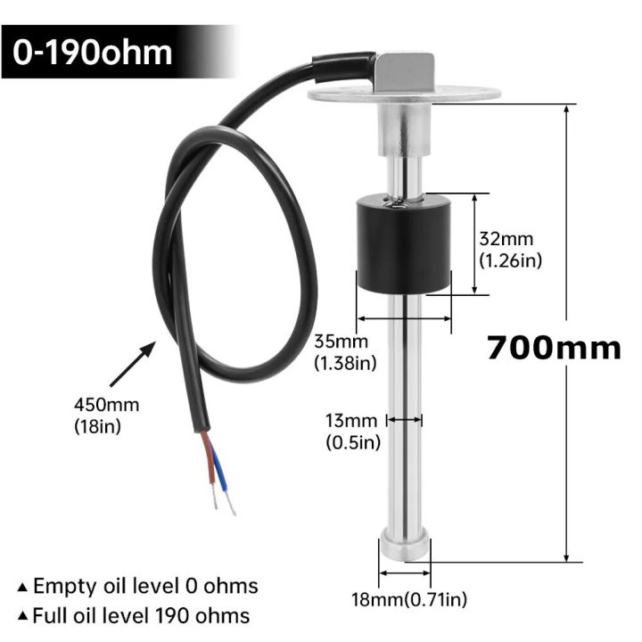 【Shop with Confidence】 700mm 580mm 0-190ohm Fuel Level Sender Unit Size ...