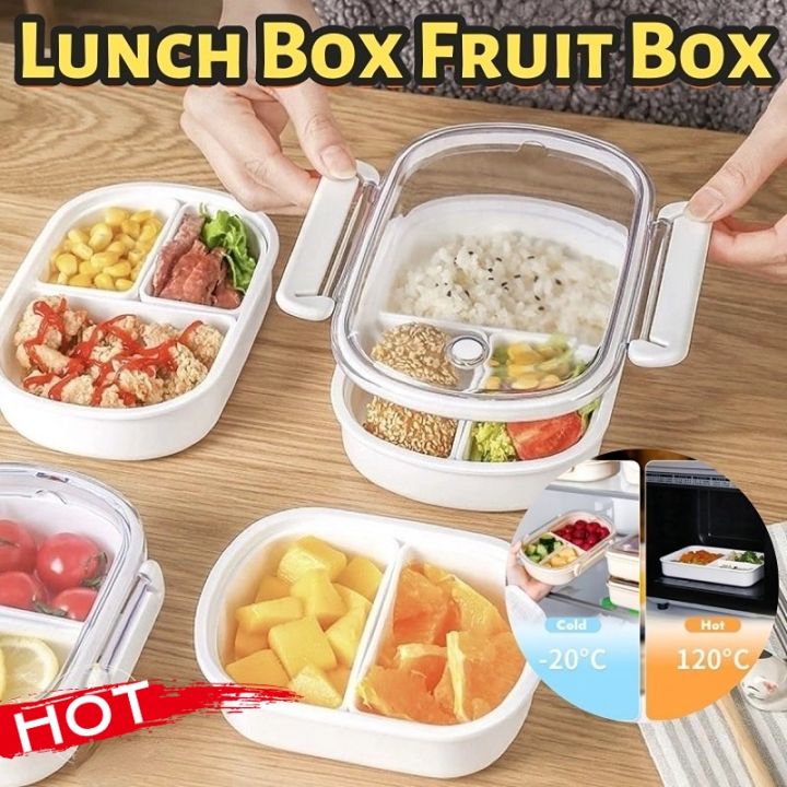 950ML Lunch Box Bento Box Microwave Safe Refrigerator Salad Fruits Keep ...