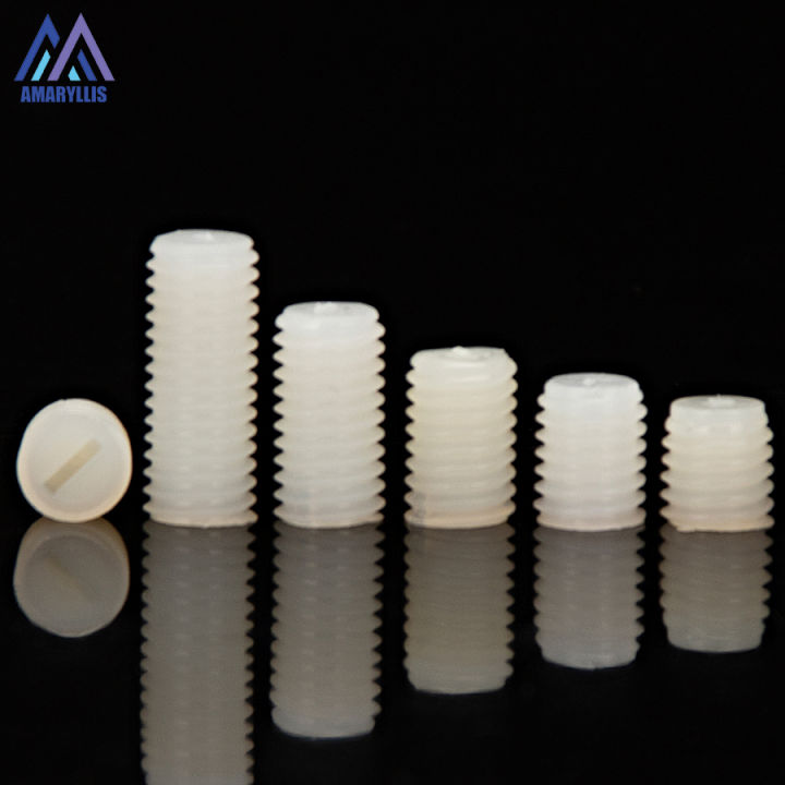 M3 M4 M5 Flat Head Slotted Nylon Screws Headless Slotted Grub Bolts (Metric) | Lazada PH