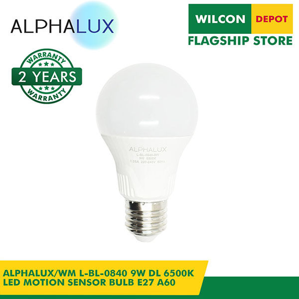 ALPHALUX 9W Daylight 6500K WM L-BL-0840 Led Motion Sensor Bulb E27 A60 ...
