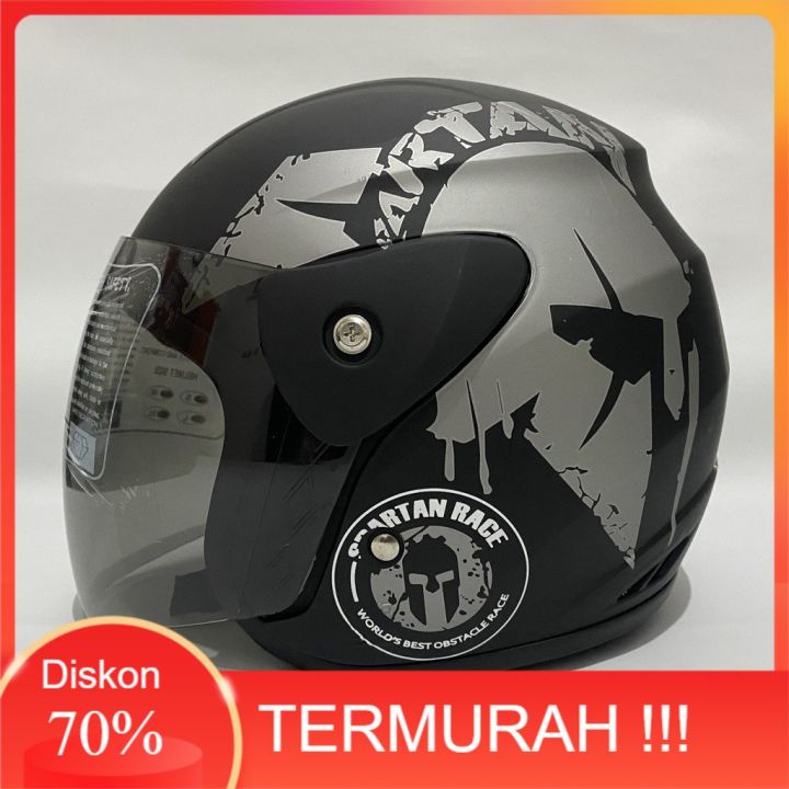 4.4 Helm Motor Evo Spartan Abu-abu Helem Helm Motor - Helm Motor SNI ...