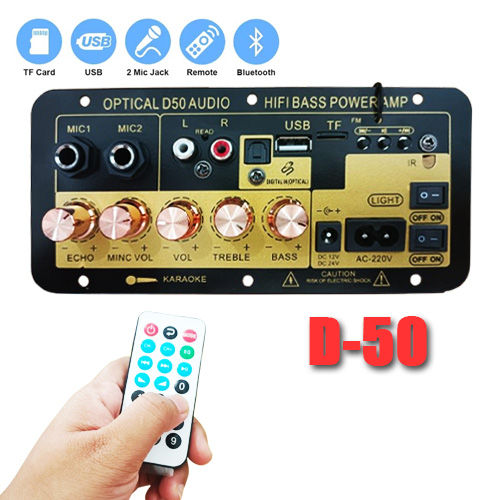 Power amplifier D50-OP DC12-24V AC220V support USB, Bluetooth | Lazada ...