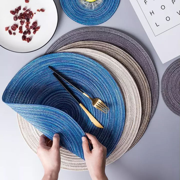 【Home TopONE】Elegant Placemats For Dining Table Heat-Resistant Round ...