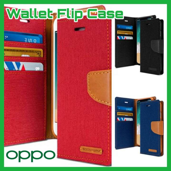 Oppo Wallet Flip Case A3s A5s A54 A15 A16 A74 4g A93 A94 A95 A96 A76