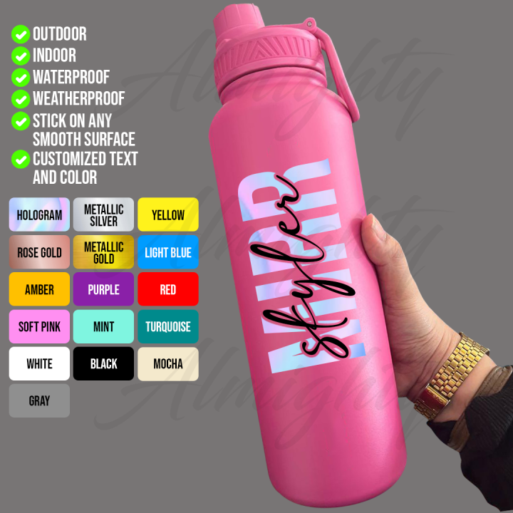 tumbler sticker name decals 2-text | Lazada PH
