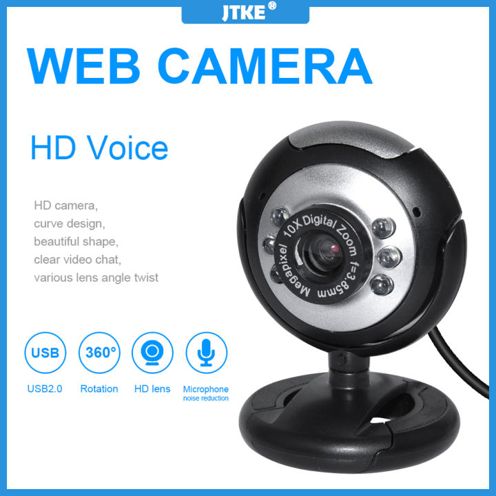 JTKE USB 2.0 Digital HD Webcam Computer Camera 30.0 Mega Pixels 6 LED ...