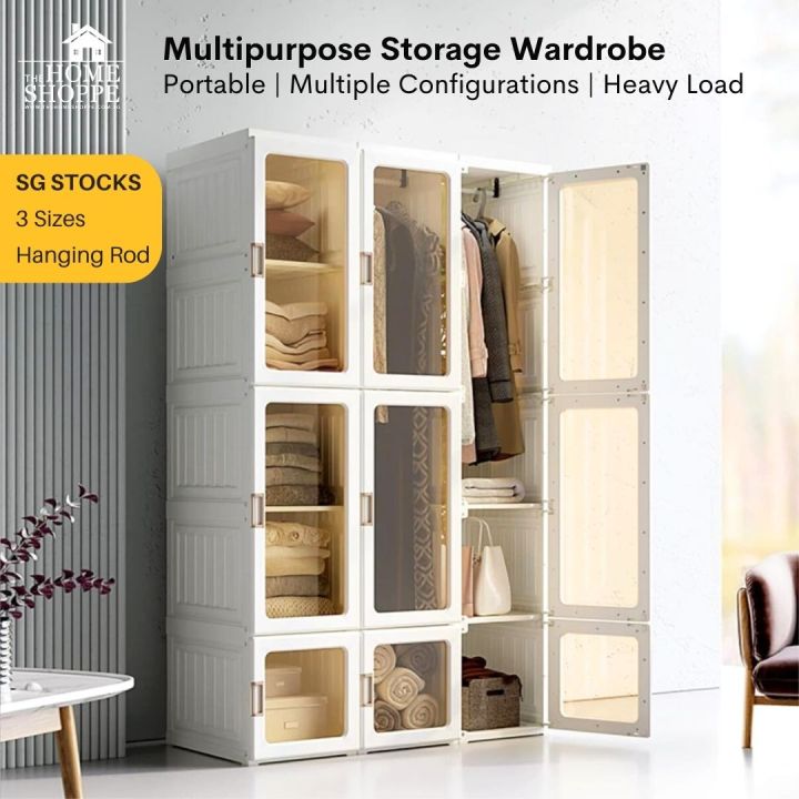 SG Antbox Indoor Wardrobe Plastic Closet Portable Kids Maid Cupboard ...