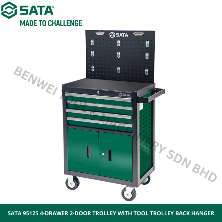 SATA 95125 4-DRAWER 2-DOOR TROLLEY (27'') / TOLLEY CART / 4 DRAWER ...