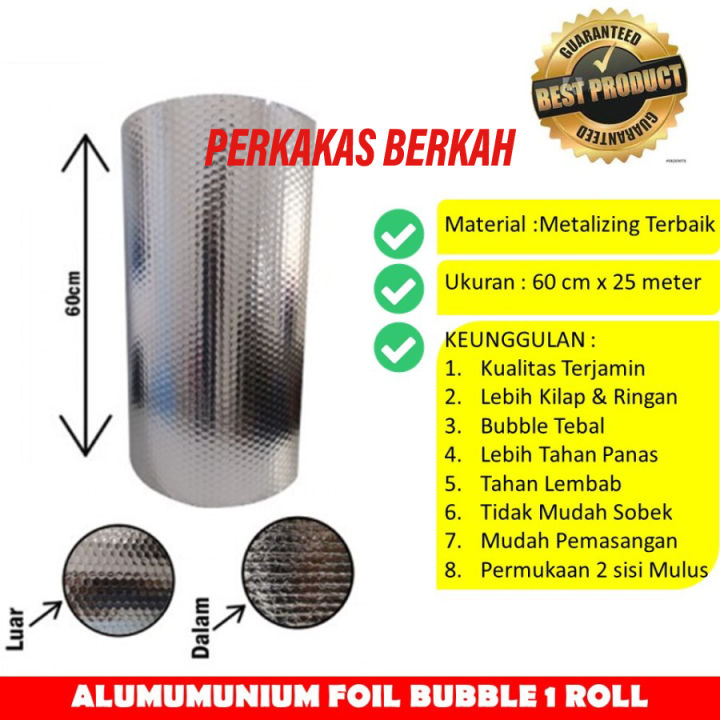 1 ROLL Aluminium Foil Bubble Peredam Panas Atap Rumah Ketebalan 4 mm 15 ...