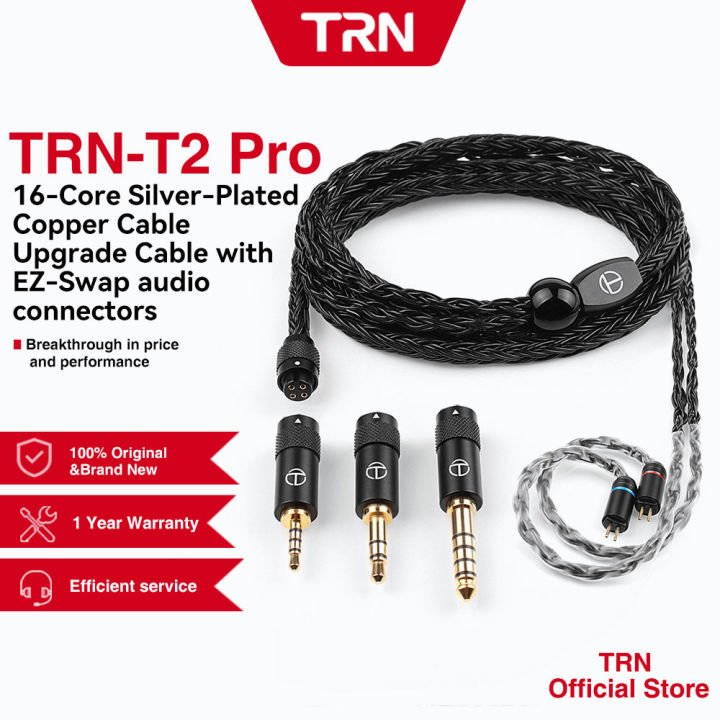 Trn T2 Pro 16 เส้น สายเคเบิลอัพเกรด ชุบเงิน ปลั๊กเสียบหูฟัง | Lazada.co.th