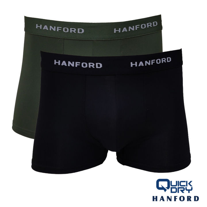 Hanford Men Quick Dry Travel Fitness Boxer Briefs - Forged Iron & Navy ...