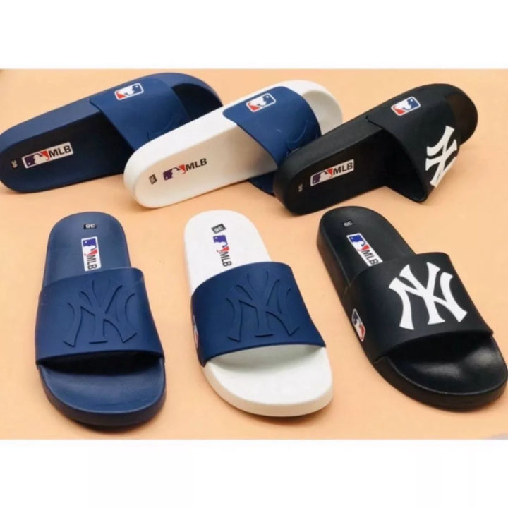 Mlb ny Slippers With Horizontal Bands For Men And Women Comfortable And ...
