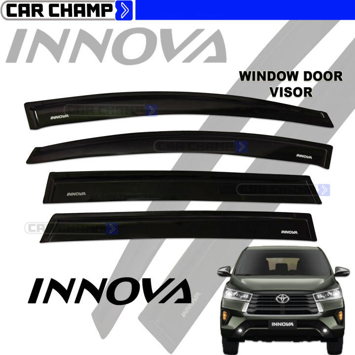 Toyota Innova 2016 to 2024 [OEM/INJECTION TYPE] Window Door Visor Black ...