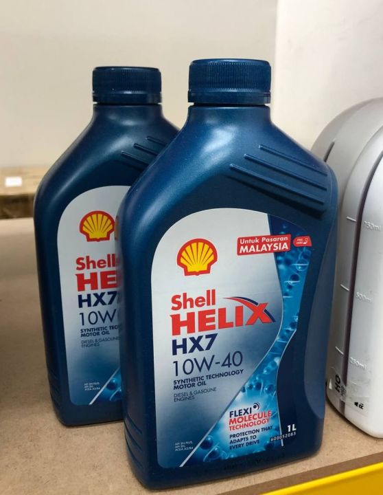 SHELL HELIX HX7 10W-40 SEMI SYNTHETIC 1L ENGINE OIL MINYAK HITAM 10W40 ...