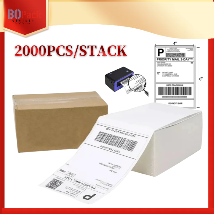 2000pcs/stack A6 waybill sticker Thermal Adhesive Sticker Label Paper ...