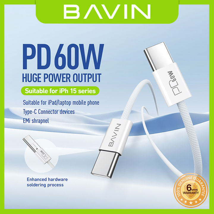 BAVIN CB325 PD 60W Fast Charging Data Cable Nylon Braided Cable Wire ...