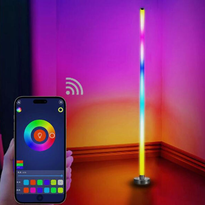 [eforcelxt] RGB Floor Light Color Changing LED Corner Floor Lamp Music ...