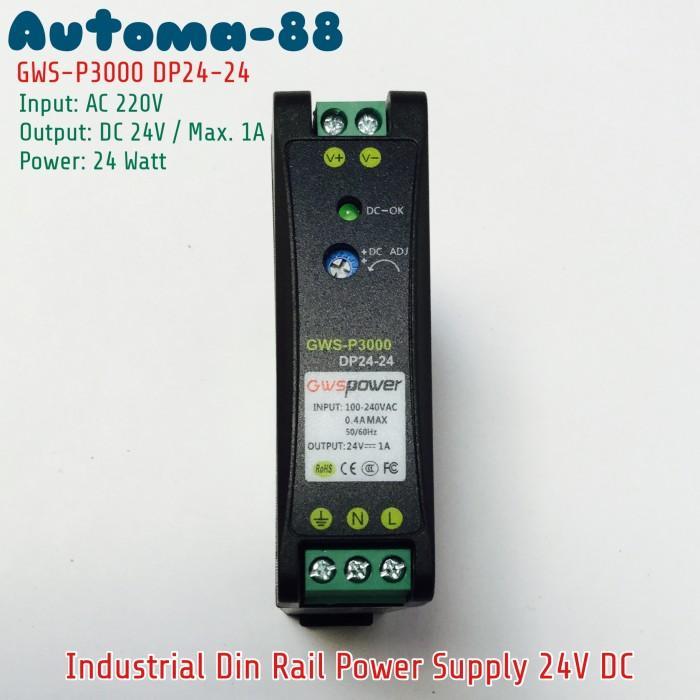 GWS-DP24-24 INDUSTRIAL DIN RAIL POWER SUPPLY DC 24V 24W 1A INPUT 220V ...