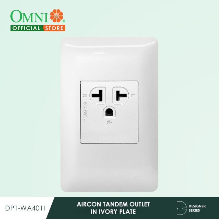 OMNI Aircon Tandem Outlet in Ivory Plate 20A (Designer Series) - DP1 ...