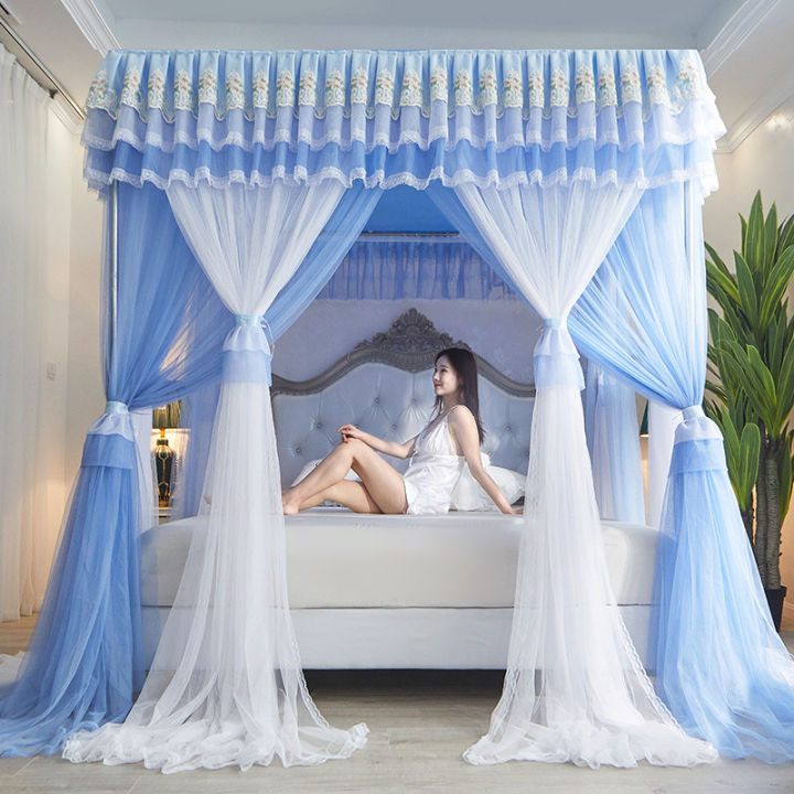 2021 new double-layer yarn Princess mosquito net three door household ...