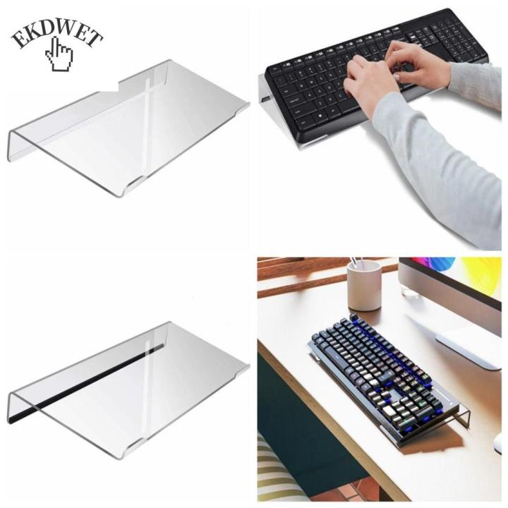 EKDWET Ergonomic Design Acrylic Keyboard Stand Tilted Clear Computer ...