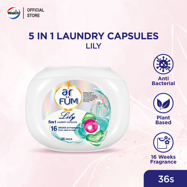 ar FÜM 5 In 1 Laundry Capsules Lily 12g x 36pcs | Lazada