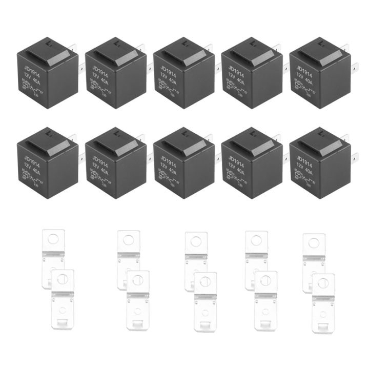 (UYJA) 10 Pcs 5 Pin 12V Relay Switch (SPDT) (30/40 Amp) 12 Volt ...