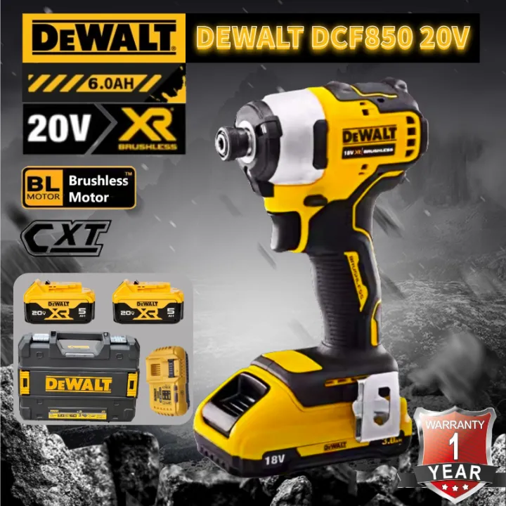 DEWALT DCF850 ไขควงไฟฟ้าไร้สายไร้สาย 20V, ไขควงกระแทกมัลติฟังก์ชั่น ...