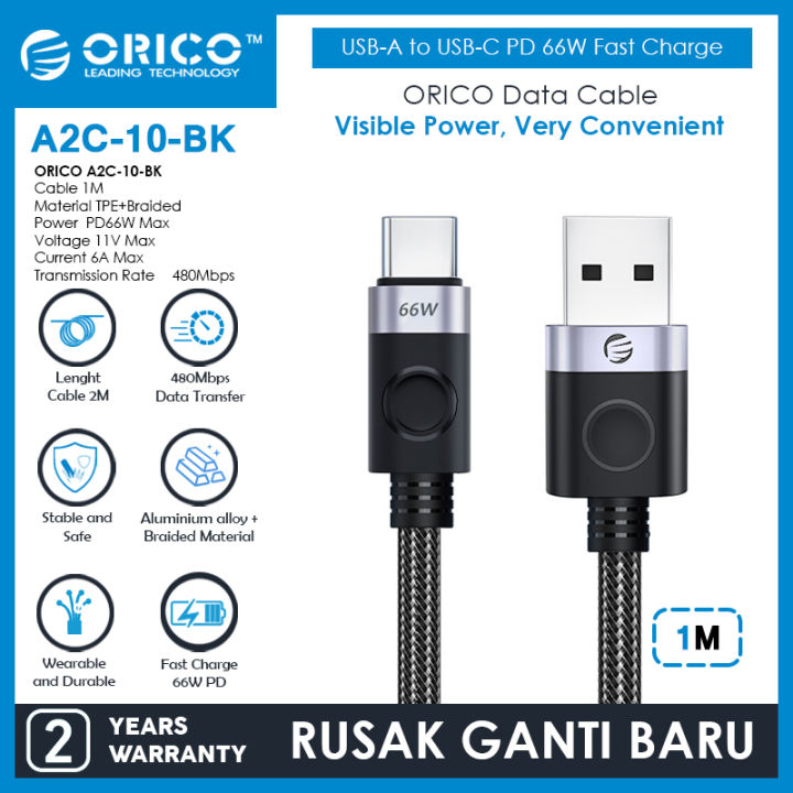 ORICO USB-A to Type-C PD66W fast charging cable - A2C-10 | Lazada Indonesia